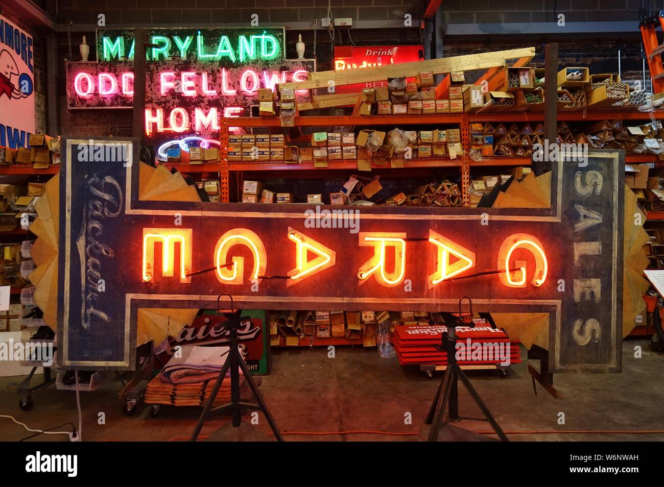 CINCINNATI, OH -13 JUL 2019- View of the American Sign Museum, a ...