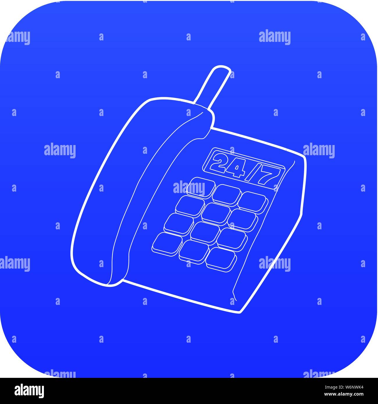 Support phone icon blue vector Stock Vector Image & Art - Alamy