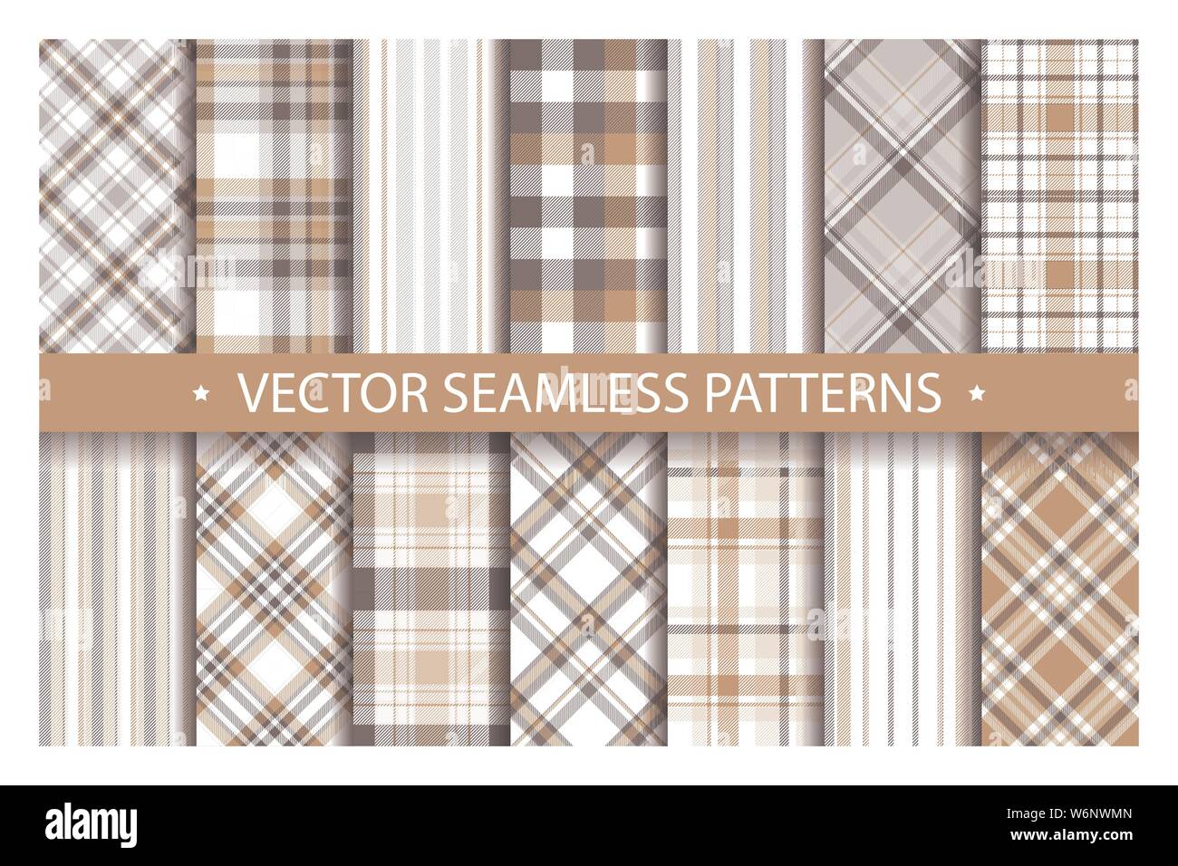 Set plaid pattern seamless. Tartan patterns fabric texture. Checkered ...