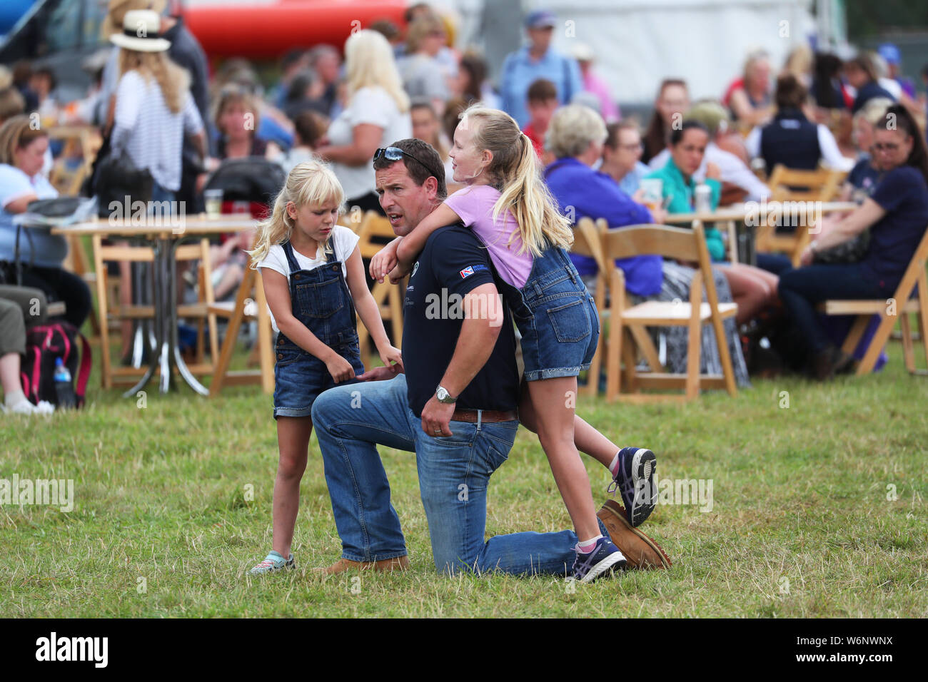 Peter Phillips with his children Savannah (left) and Isla during the ...