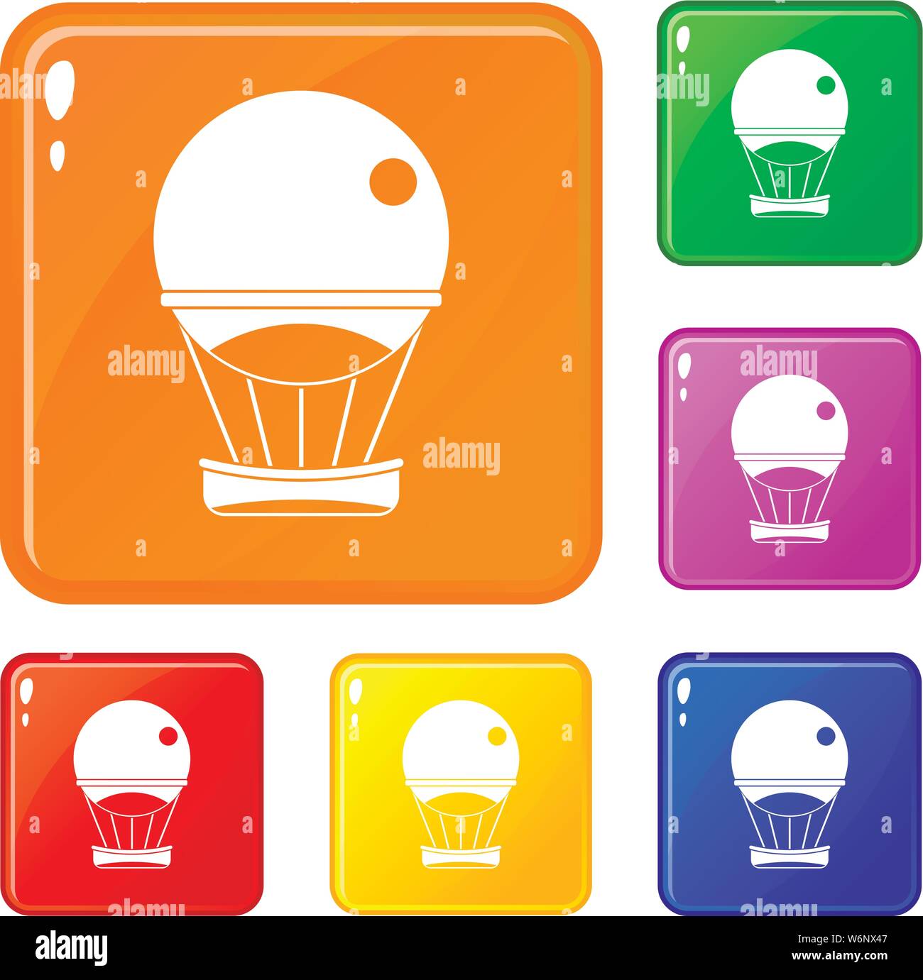 Aerostat balloon icons set vector color Stock Vector Image & Art - Alamy