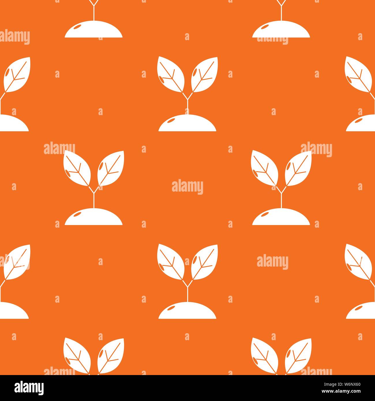 Plant sprout pattern vector orange Stock Vector Image & Art - Alamy