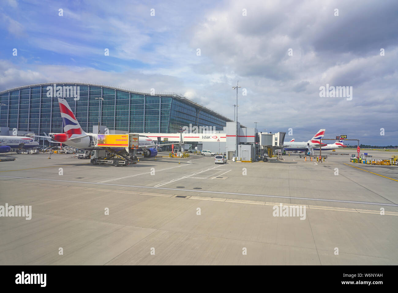 HEATHROW, ENGLAND -14 APR 2019- View of an airplane from British ...