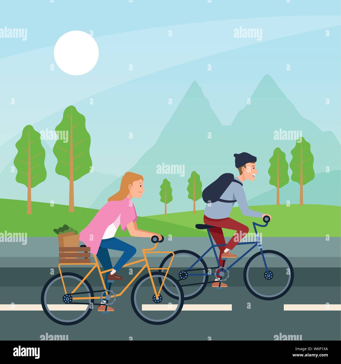 sport outdoor sportive activity cartoon Stock Vector Image & Art - Alamy