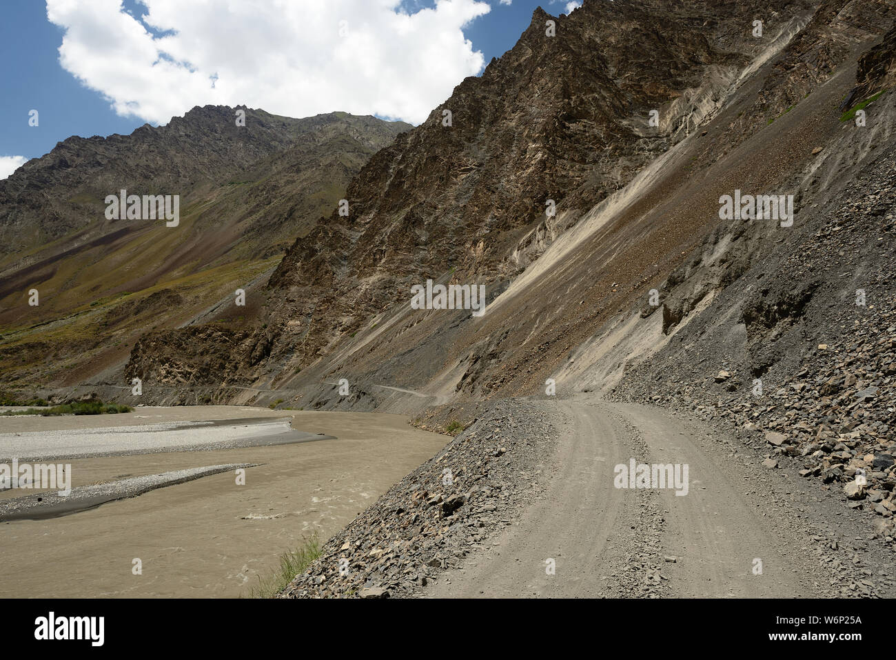 The beautiful Bartang valley, trekking destination. View on the Bartang ...