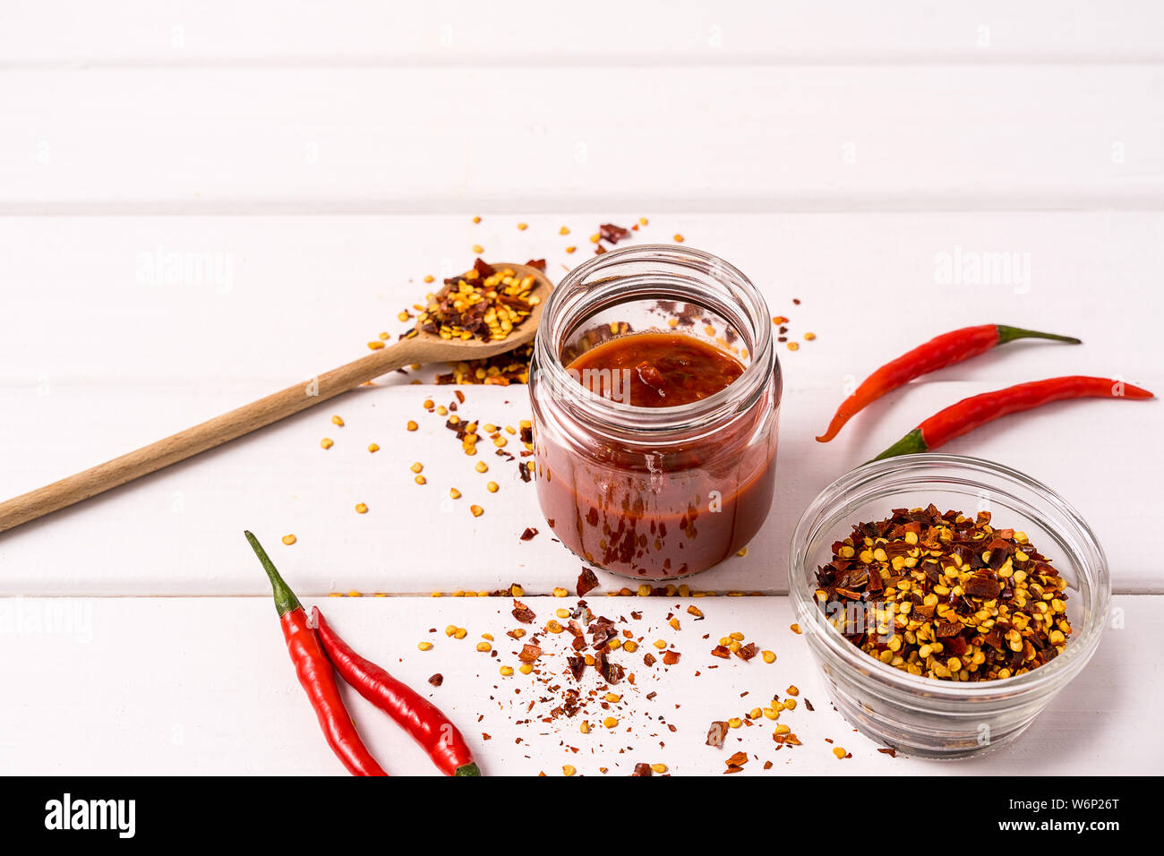 Hot chilli pepper sauce paste harissa, traditional Tunisia, Moroccan ...