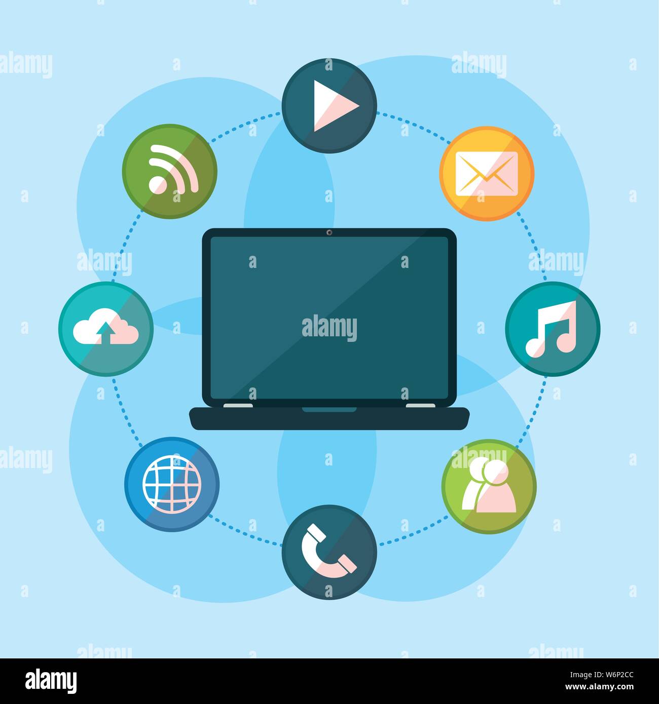 social network media flat design Stock Vector Image & Art - Alamy