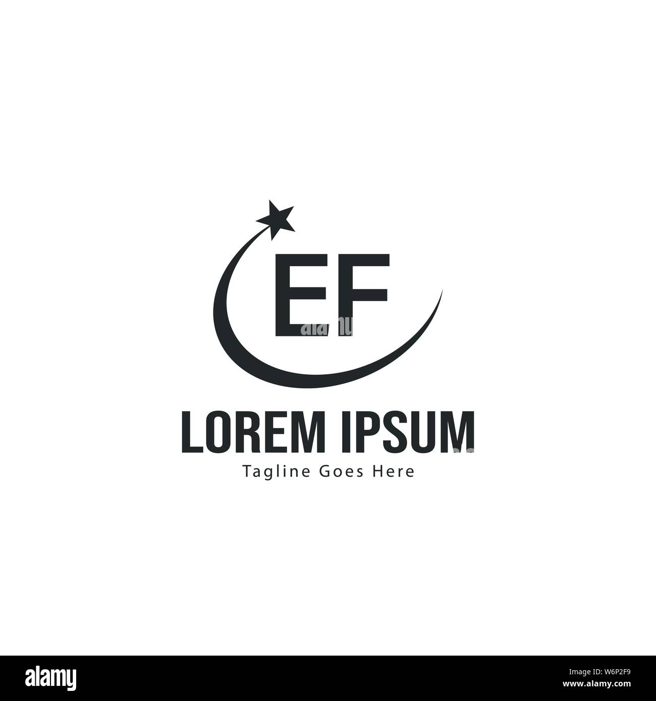 Initial EF logo template with modern frame. Minimalist EF letter logo ...