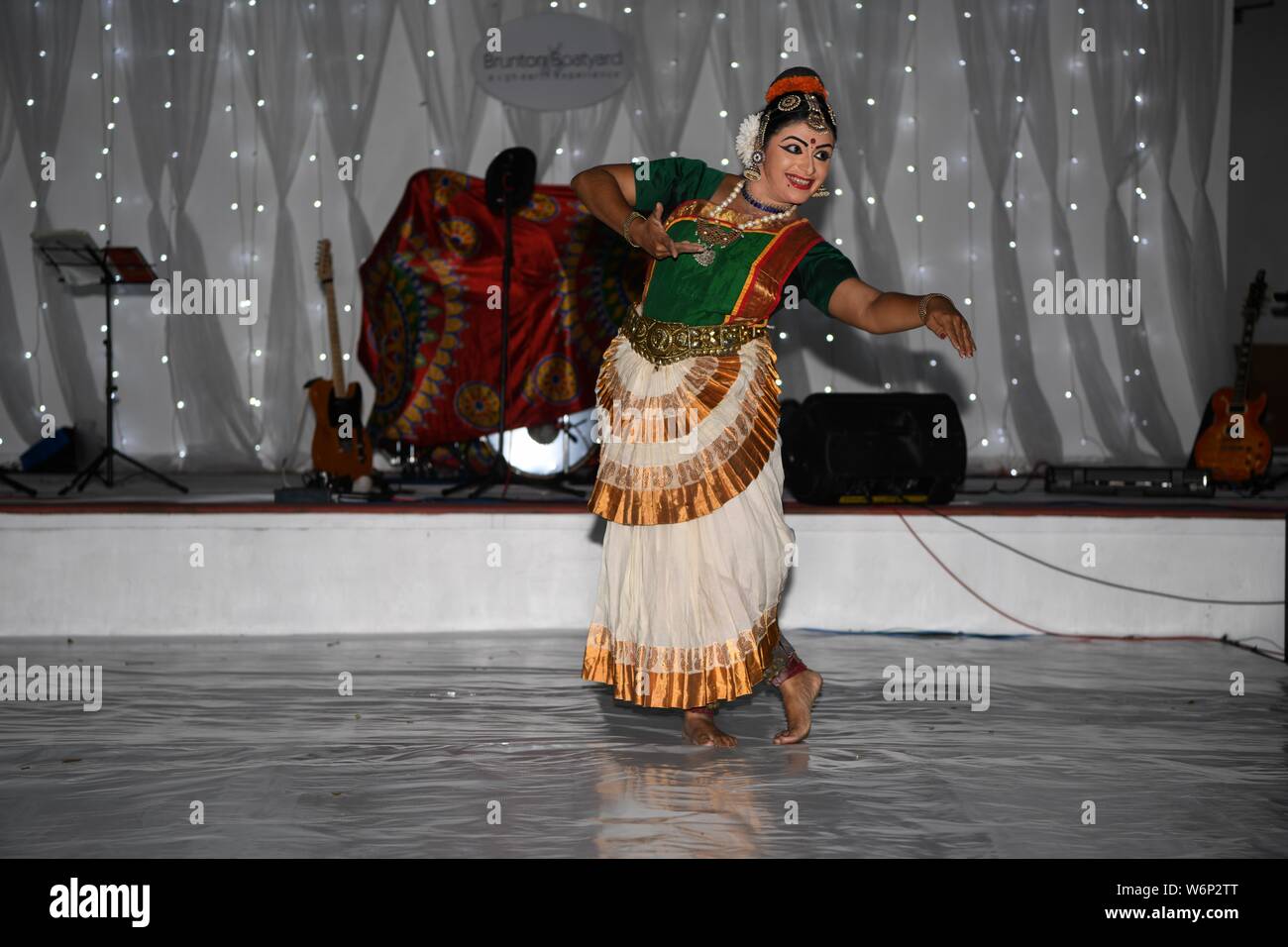 Indian traditional dancers performing on stage on New Years Eve at ...