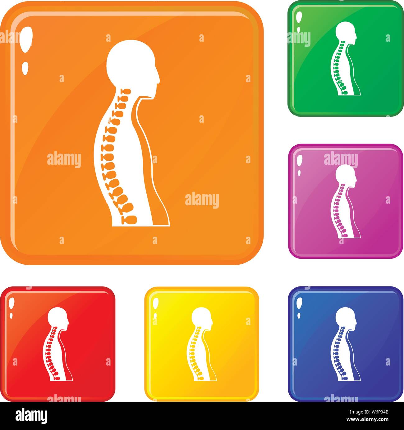 Human spine icons set vector color Stock Vector Image & Art - Alamy