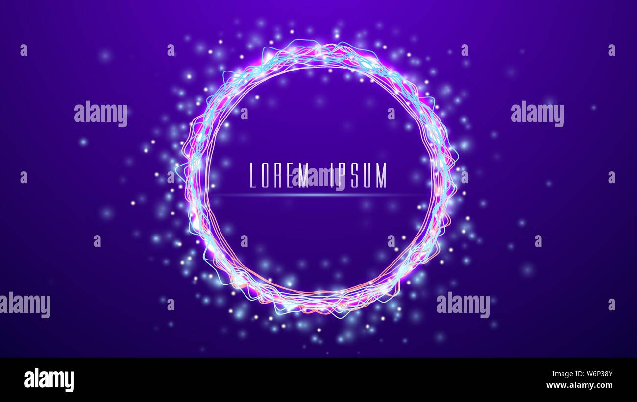 Cover template with glowing particles dynamic lines Stock Vector Image ...