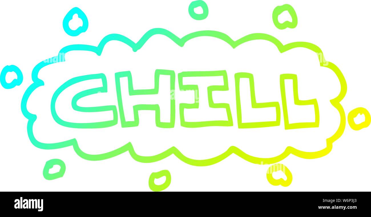 cold gradient line drawing of a cartoon chill symbol Stock Vector Image ...