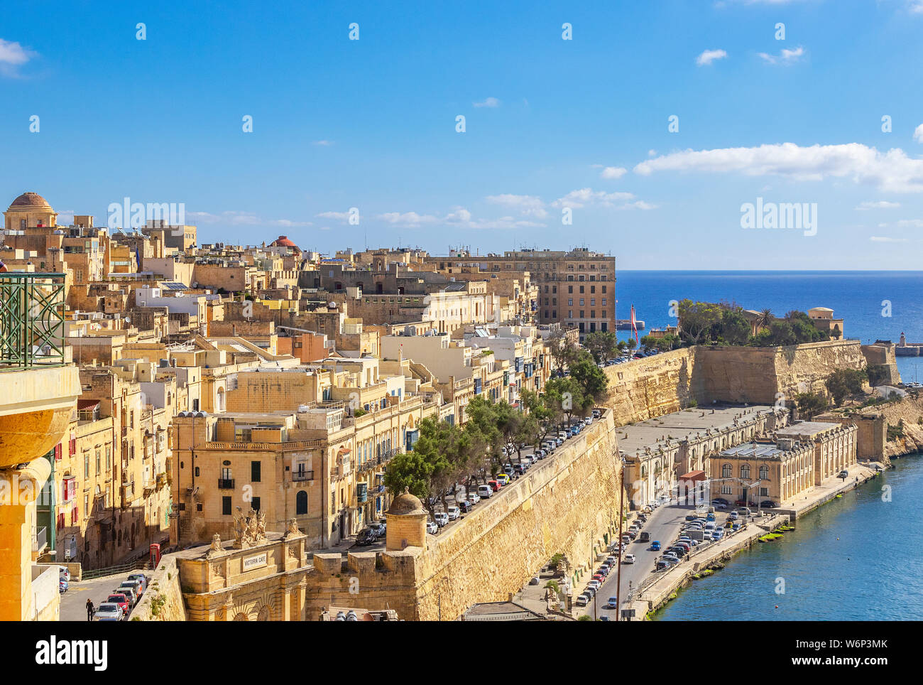 Ancient fortifications of Valletta, medieval castle city stone walls ...