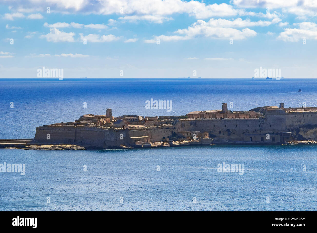 Ancient fortifications of Valletta, medieval castle city stone walls ...