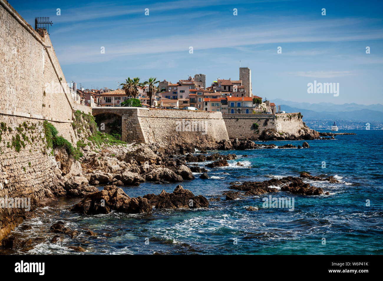 View of the resort town of Antibes on the French Riviera in France ...