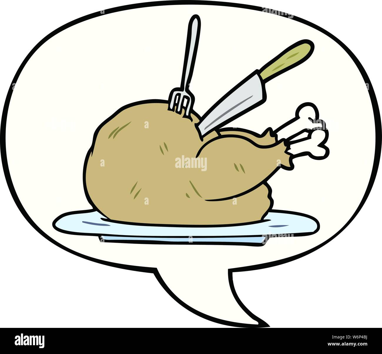 Cartoon Cooked Turkey Roasted Turkey Cartoon Icon On The White