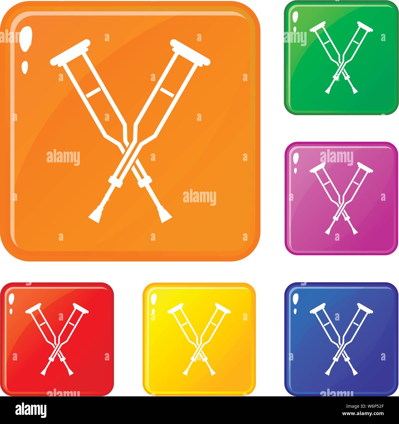 Disability set icon crutches Cut Out Stock Images & Pictures - Alamy