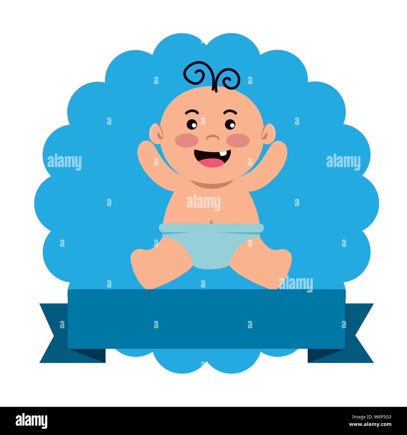 baby shower card with little newborn character Stock Vector Image & Art ...