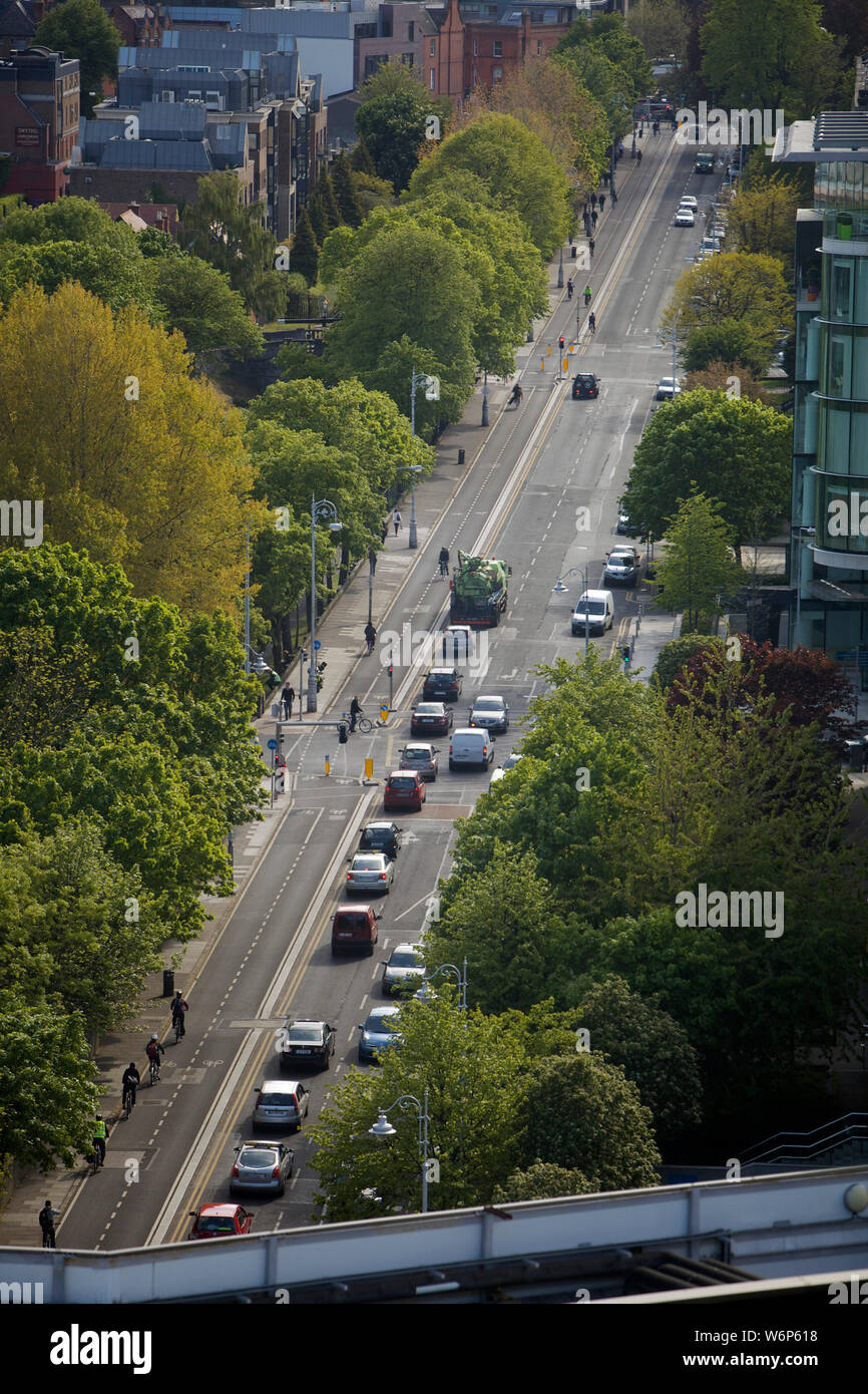 Aerial drone view of street Dublin Ireland Stock Photo - Alamy