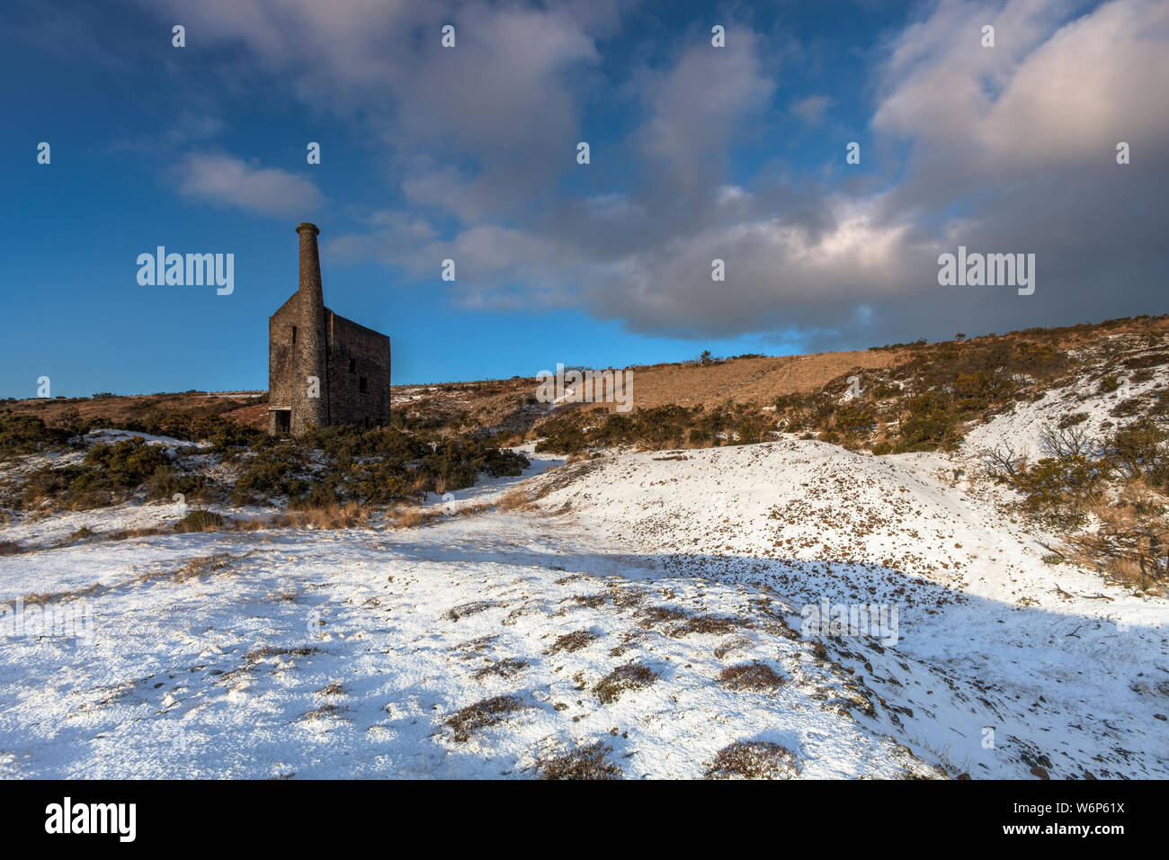 Wheal Betsy, the old mining engine house remains on Dartmoor National ...