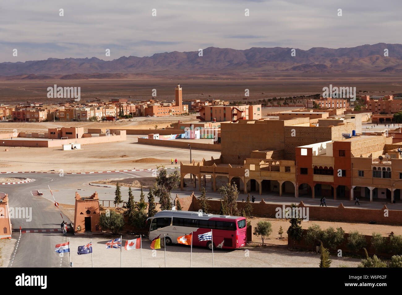 Aerial view of Tinghir area. Tinghir is a city in the region of Drâa ...