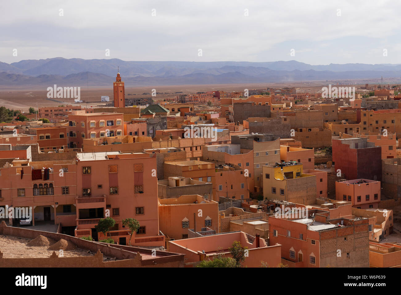 Aerial view of Tinghir area. Tinghir is a city in the region of Drâa ...