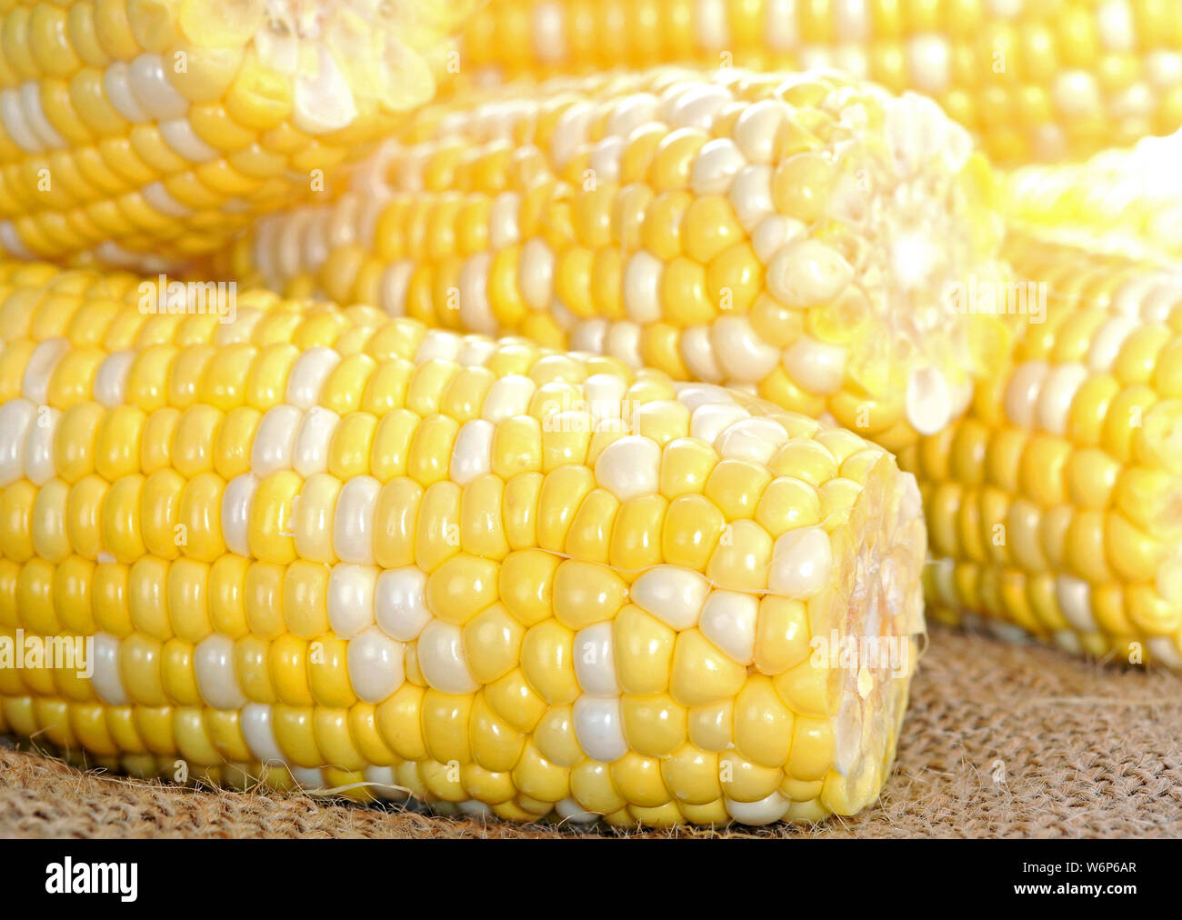 fresh sweet corn display at market place Stock Photo - Alamy