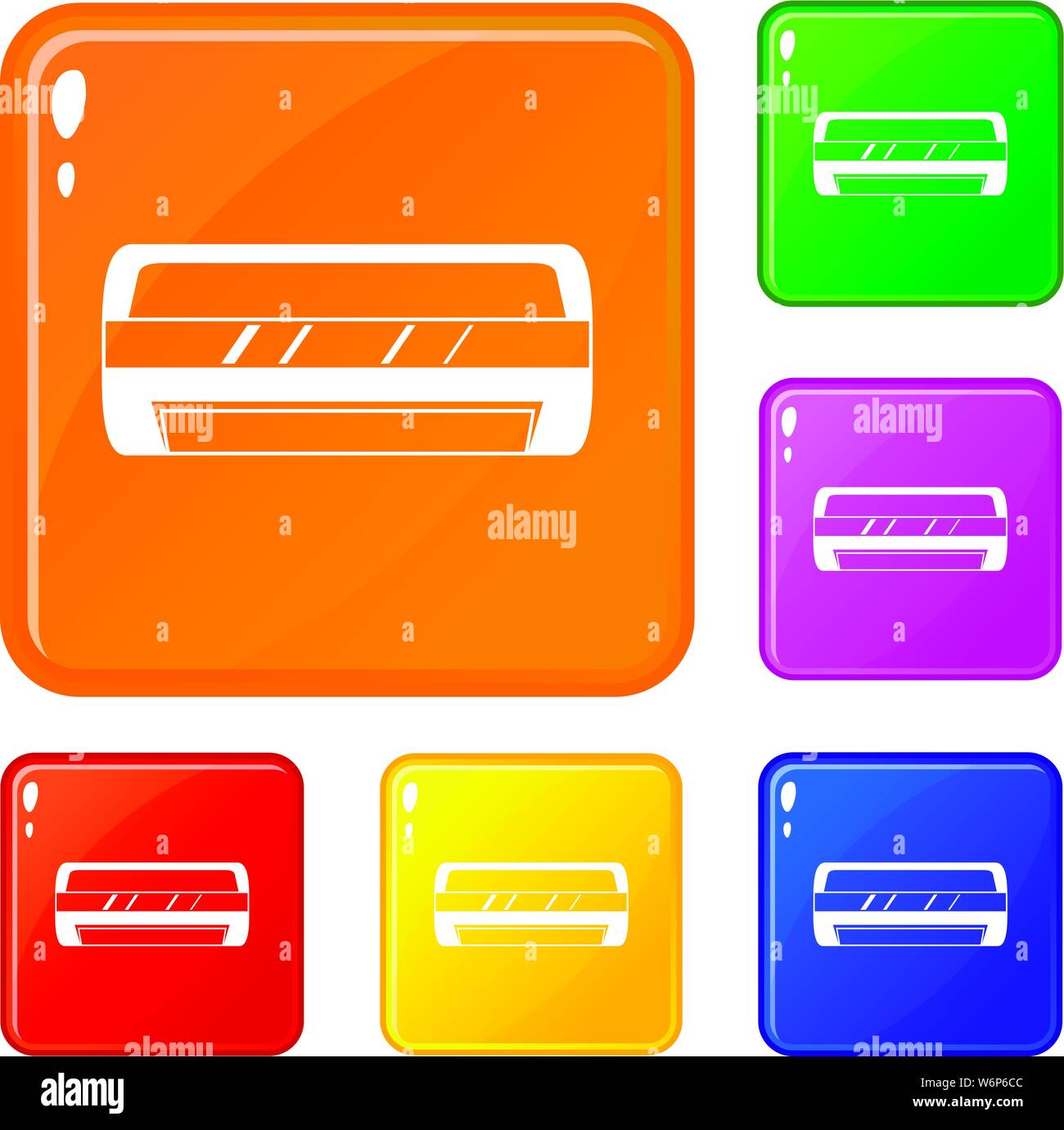 Conditioning split system icons set vector color Stock Vector Image ...