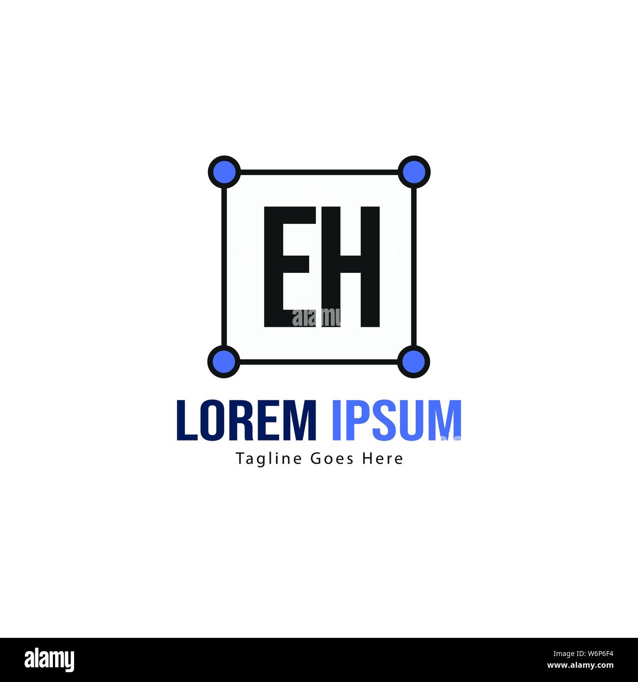 Initial EH logo template with modern frame. Minimalist EH letter logo ...