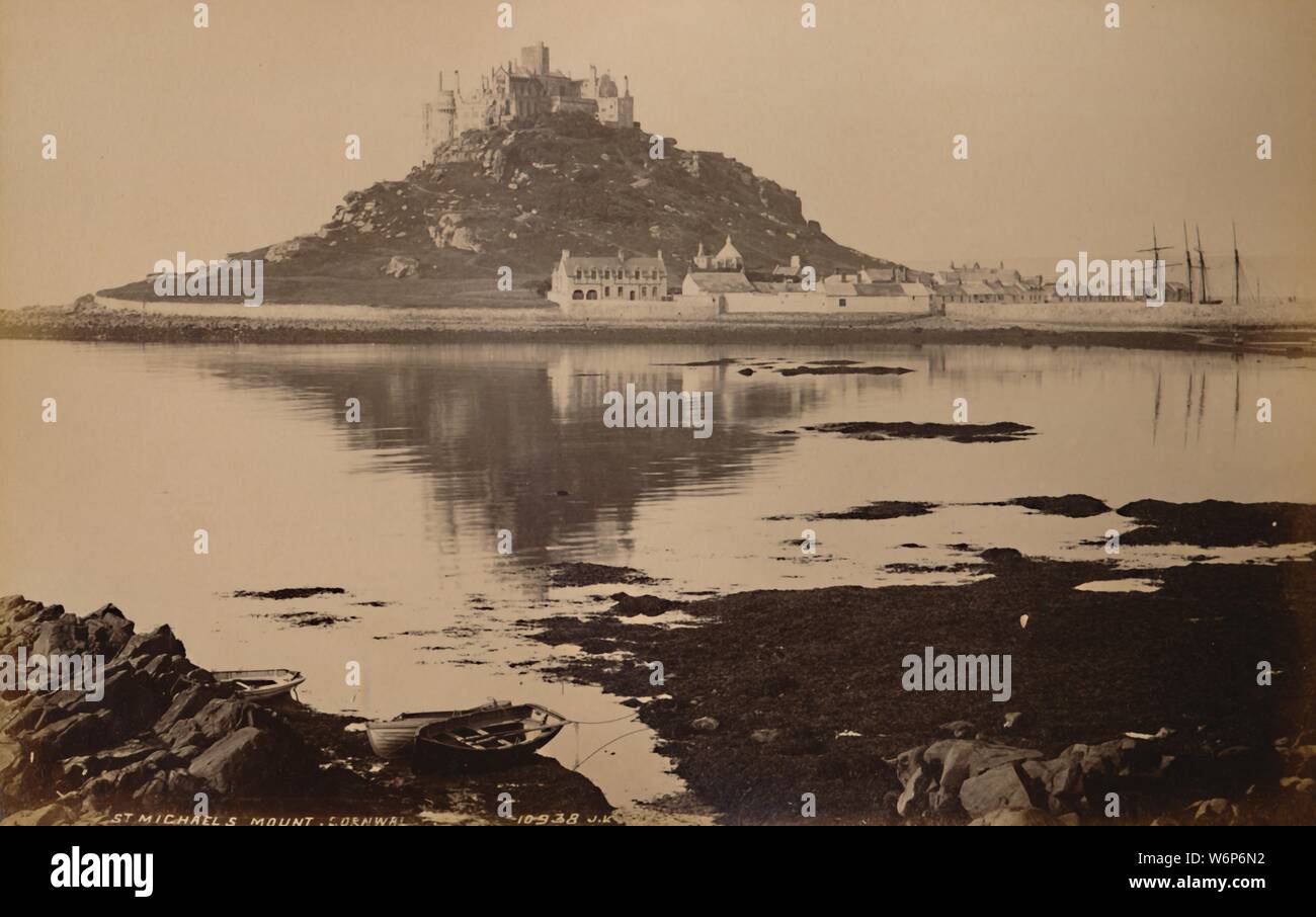 'St. Michael's Mount, Cornwall', 1929. Tidal island on the English ...