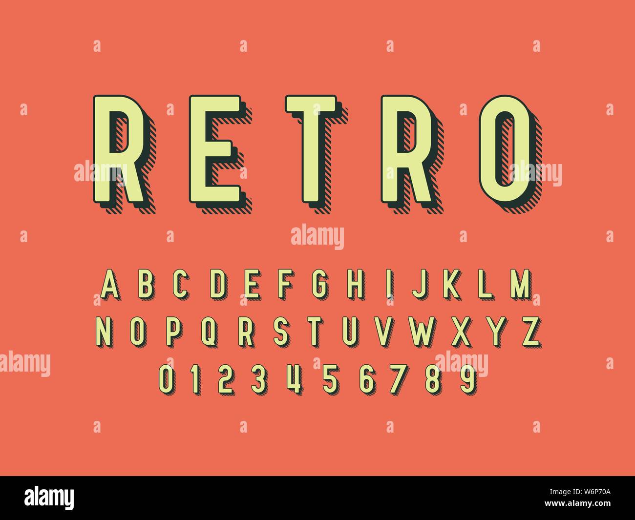 Retro color font and alphabet. Stock vector Stock Vector Image & Art ...