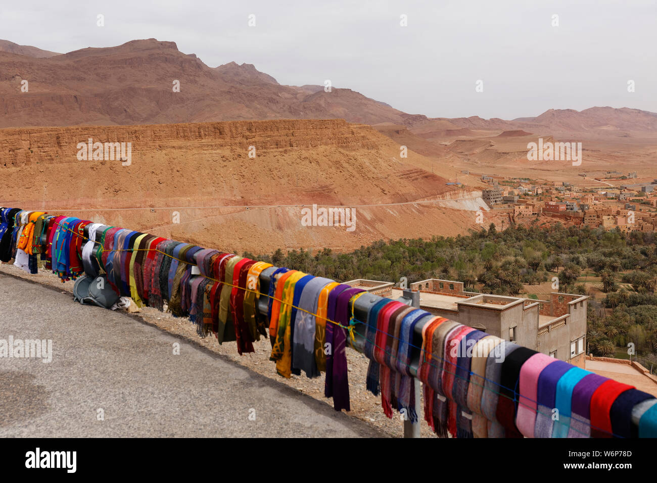Aerial view of Tinghir area. Tinghir is a city in the region of Drâa ...