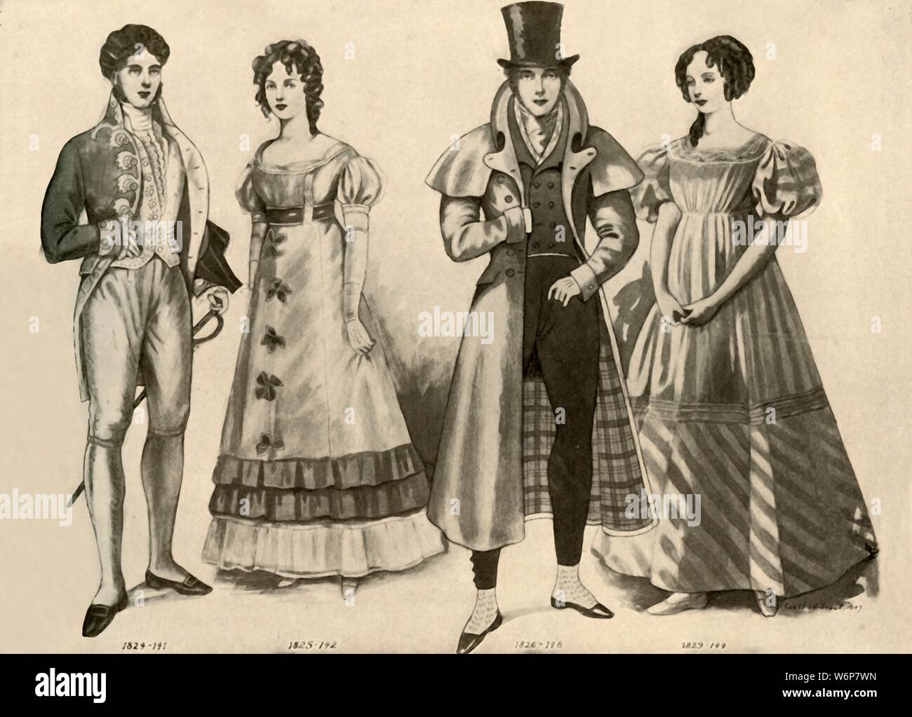 'Clothing from 1824-1835', 1907, (1937). From "History of American ...