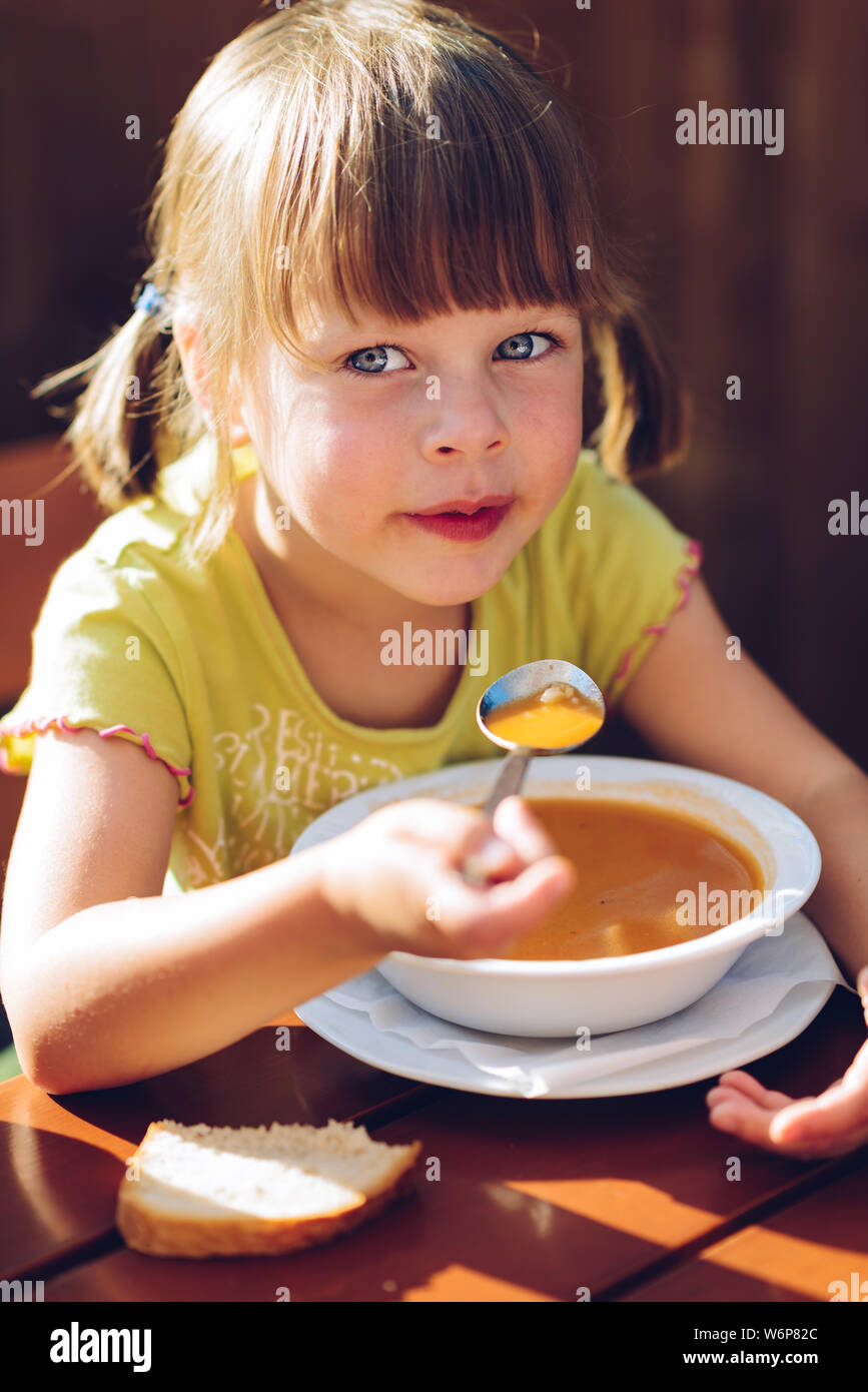Female eating soup hi-res stock photography and images - Alamy