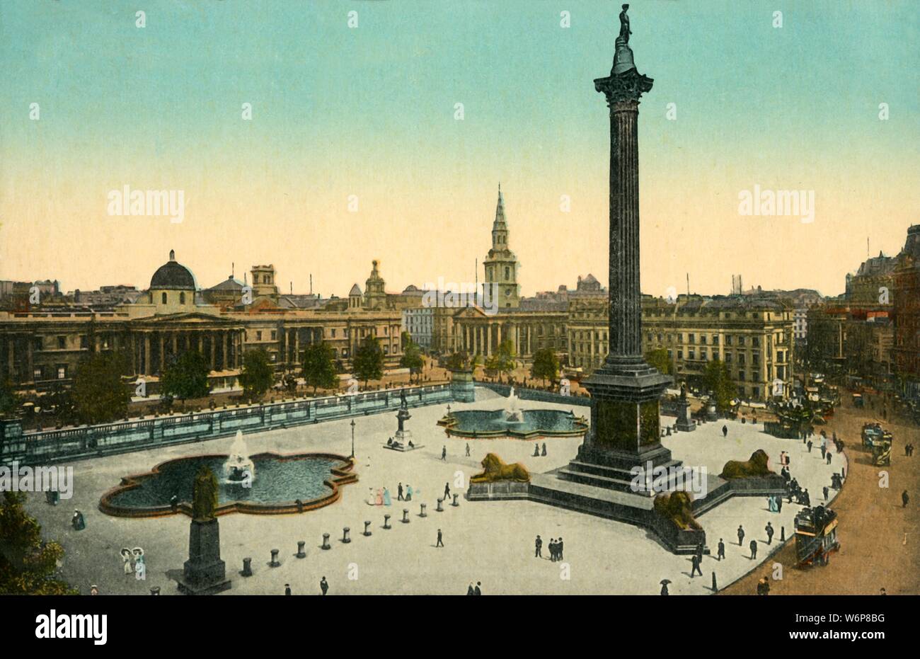 The National Gallery and Nelson's Column, Trafalgar Square, London ...