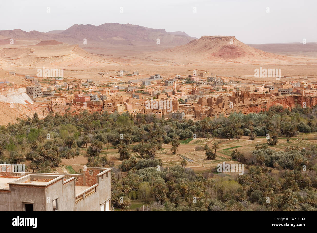 Aerial view of Tinghir area. Tinghir is a city in the region of Drâa ...