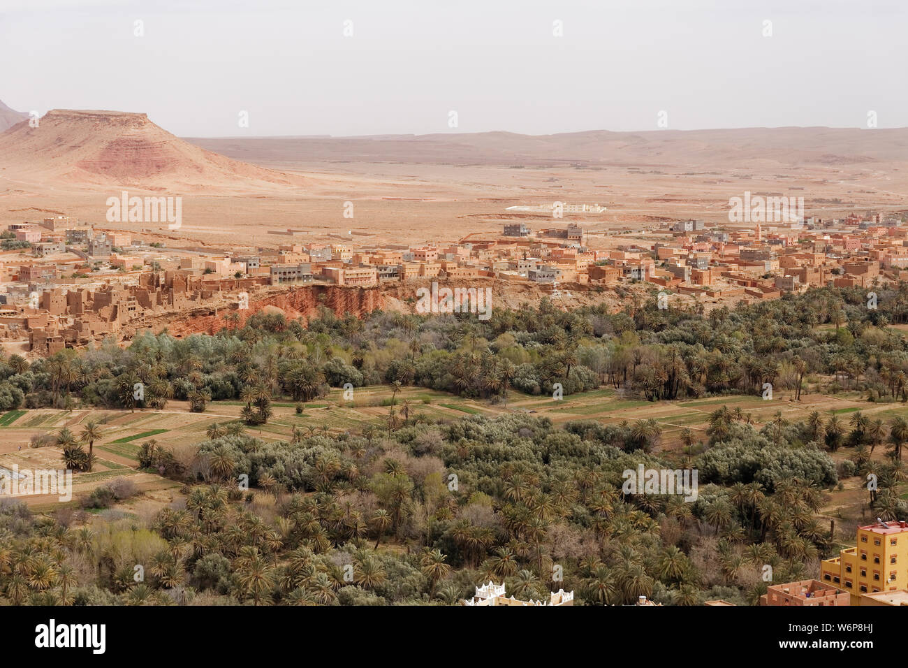 Aerial view of Tinghir area. Tinghir is a city in the region of Drâa ...