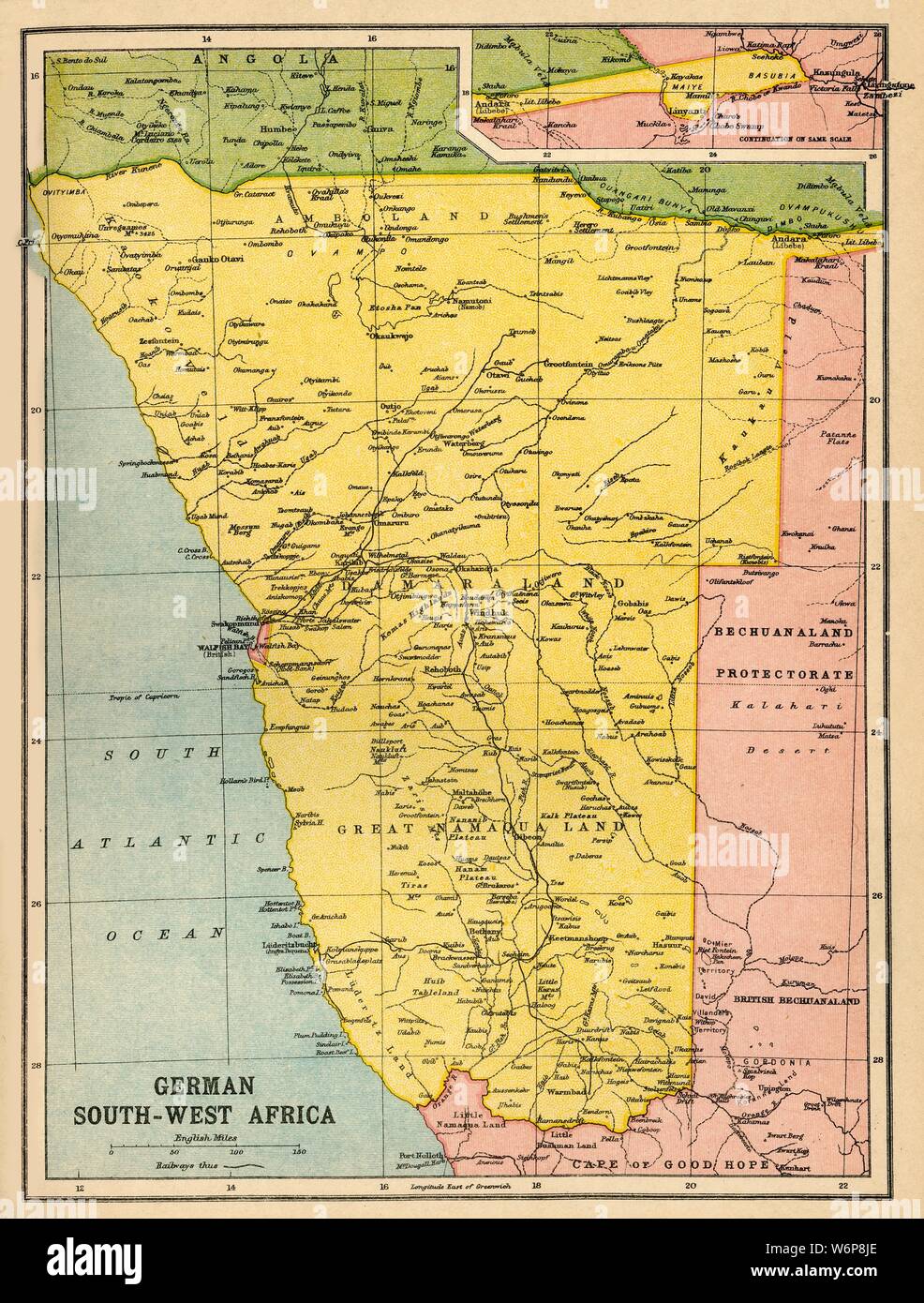 South west africa map hi-res stock photography and images - Alamy