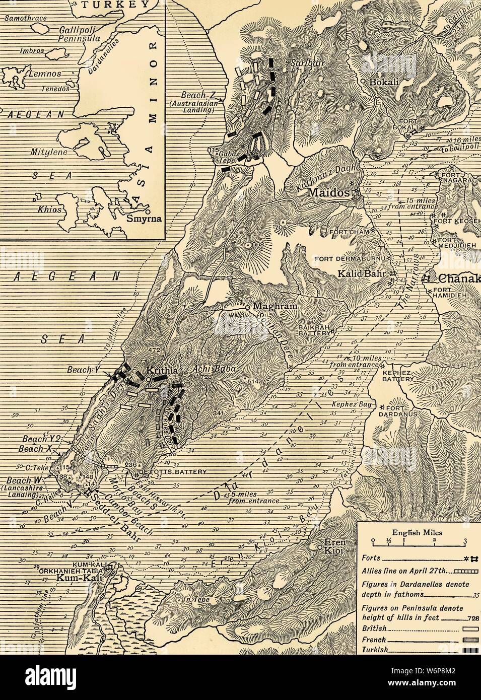 Gallipoli campaign map hi-res stock photography and images - Alamy