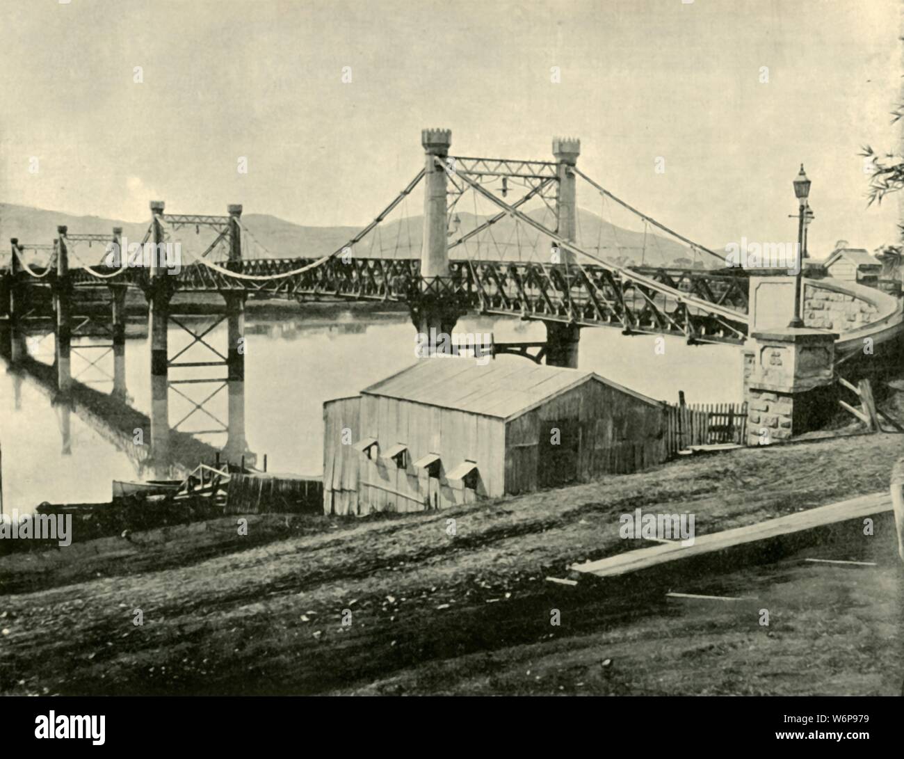'Suspension Bridge, over the Fitzroy', 1901. The Fitzroy suspension ...