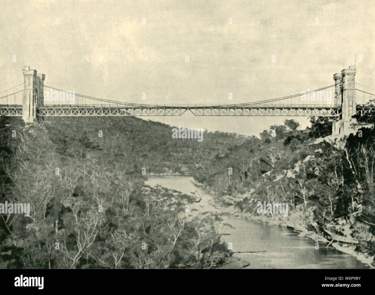 'Suspension Bridge, North Sydney', 1901. Suspension Bridge known as the ...
