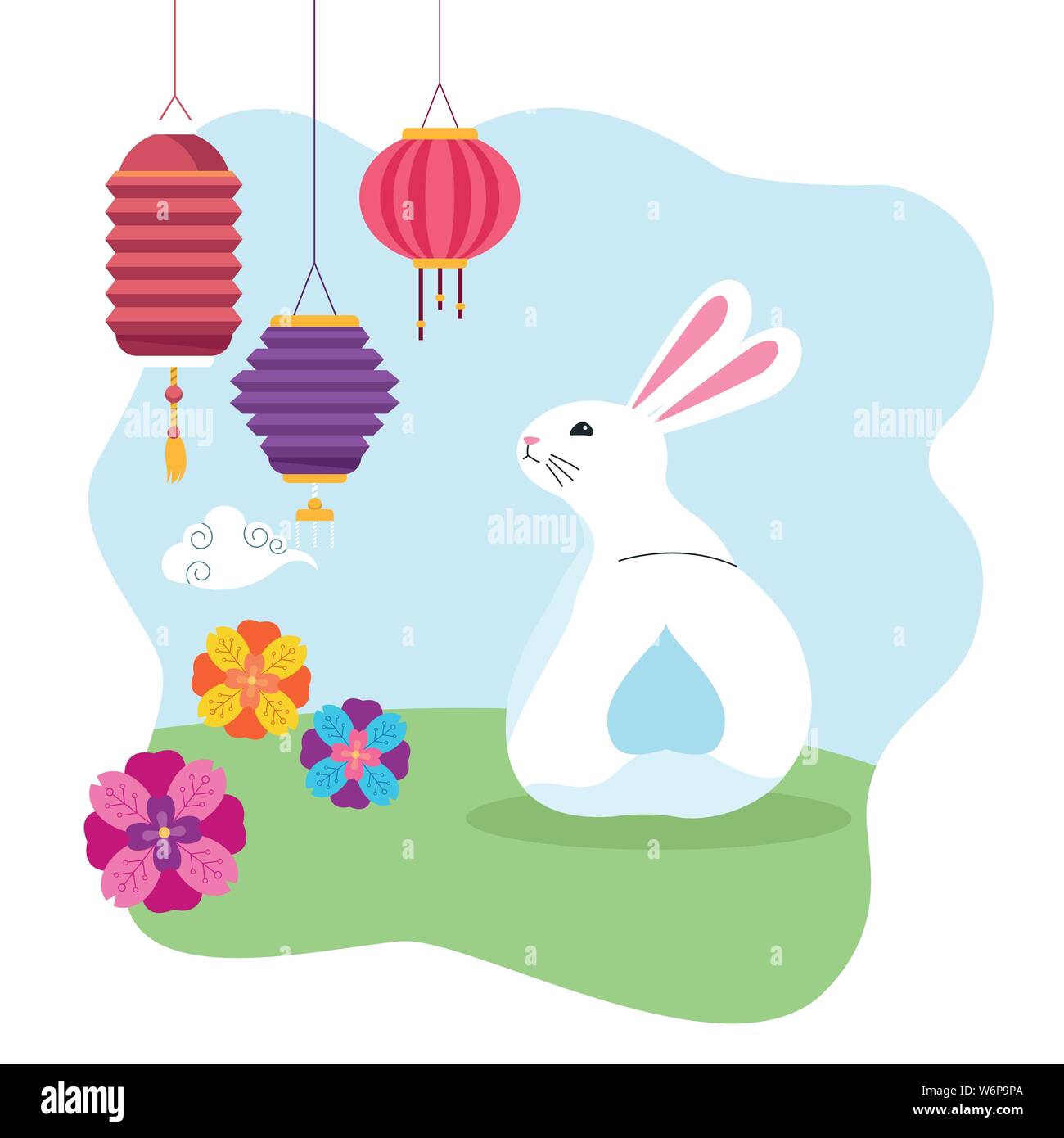 Mid autumn concept chinese Cut Out Stock Images & Pictures - Alamy