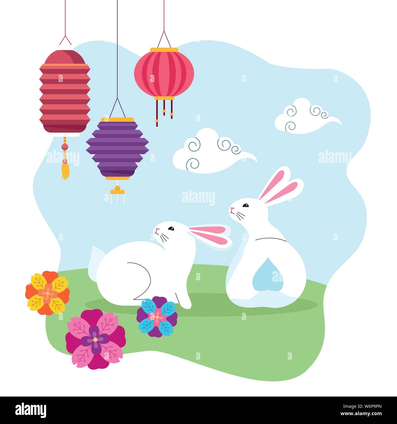 Mid autumn rabbits Cut Out Stock Images & Pictures - Alamy