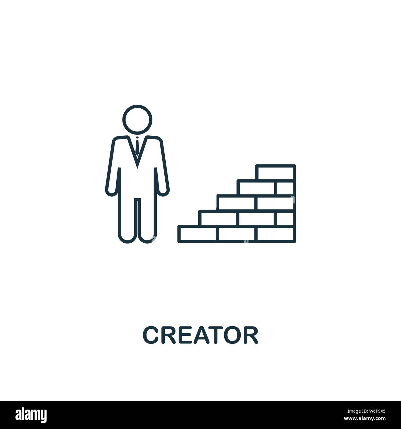 Creator outline icon. Thin line element from crowdfunding icons ...