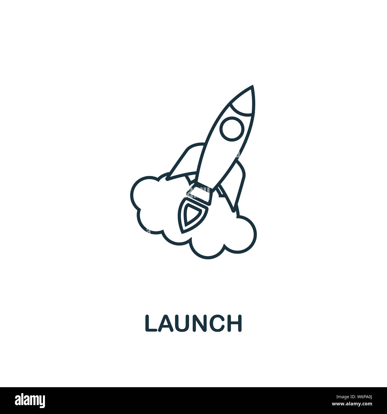 Launch outline icon. Thin line element from crowdfunding icons ...