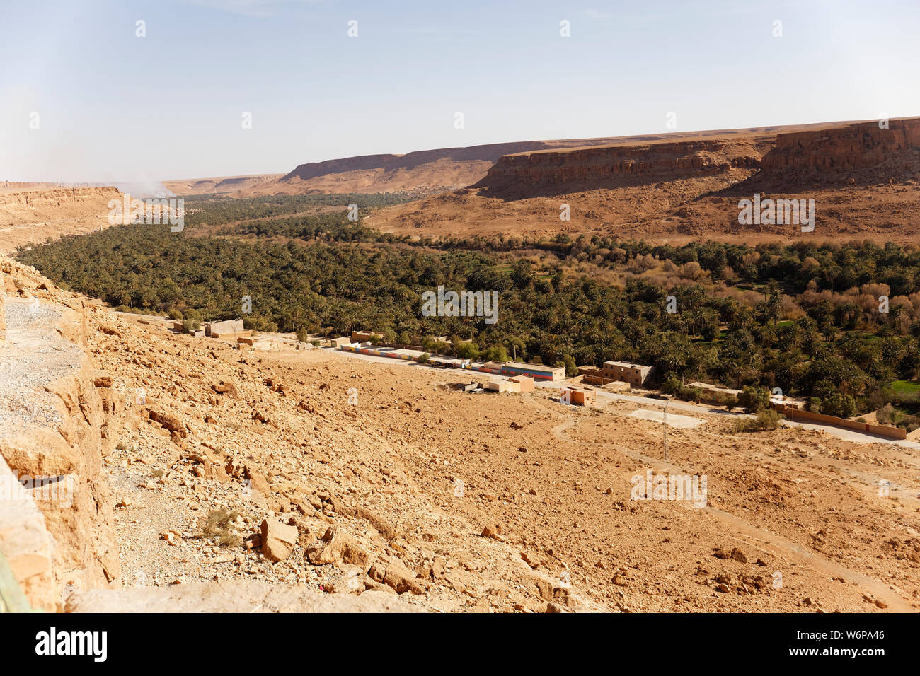 Aerial view of Tinghir area. Tinghir is a city in the region of Drâa ...