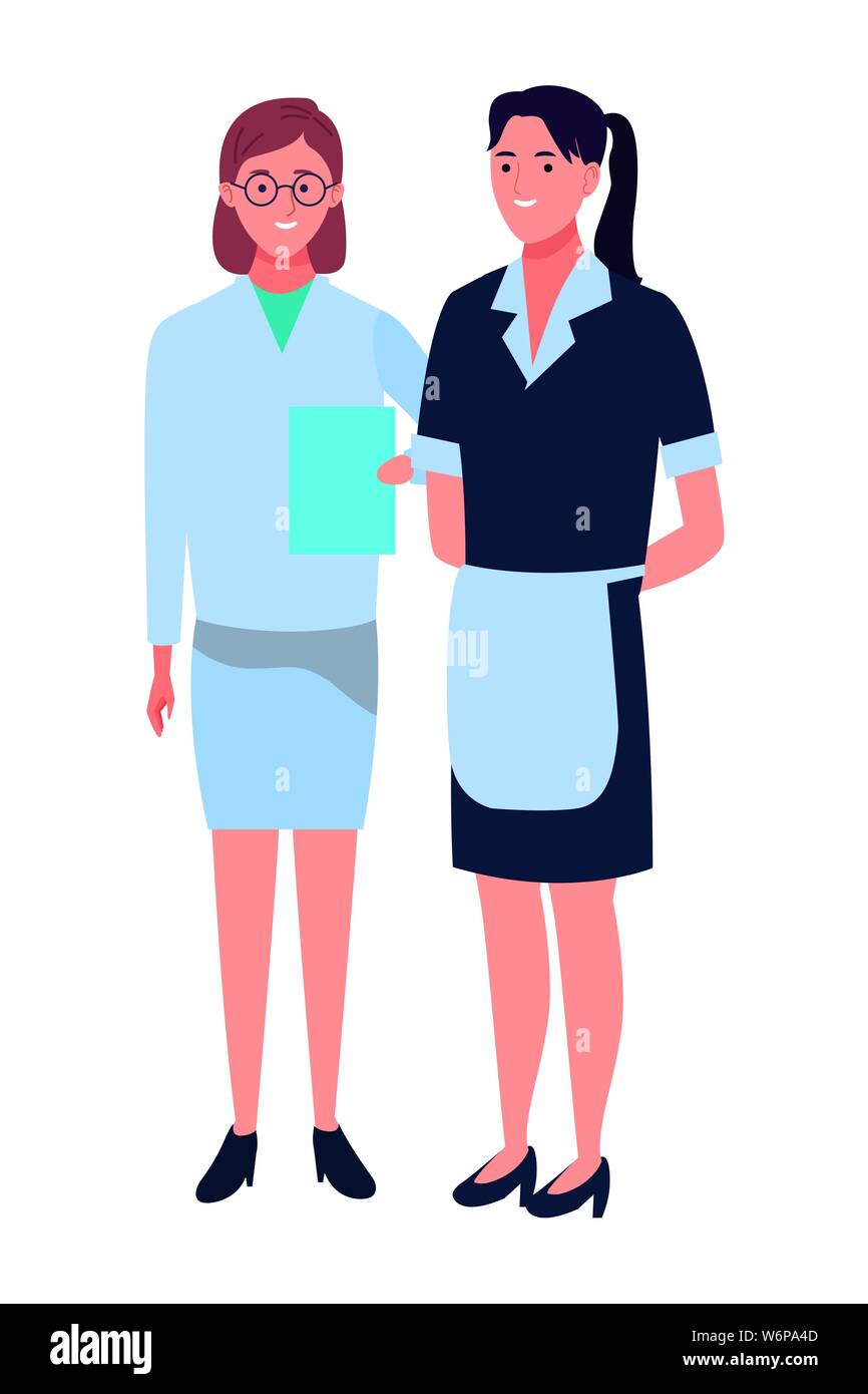 Professionals workers couple smiling cartoons Stock Vector Image & Art ...