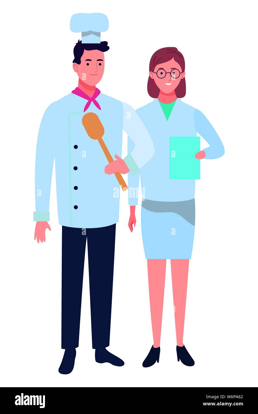 Professionals workers couple smiling cartoons Stock Vector Image & Art ...