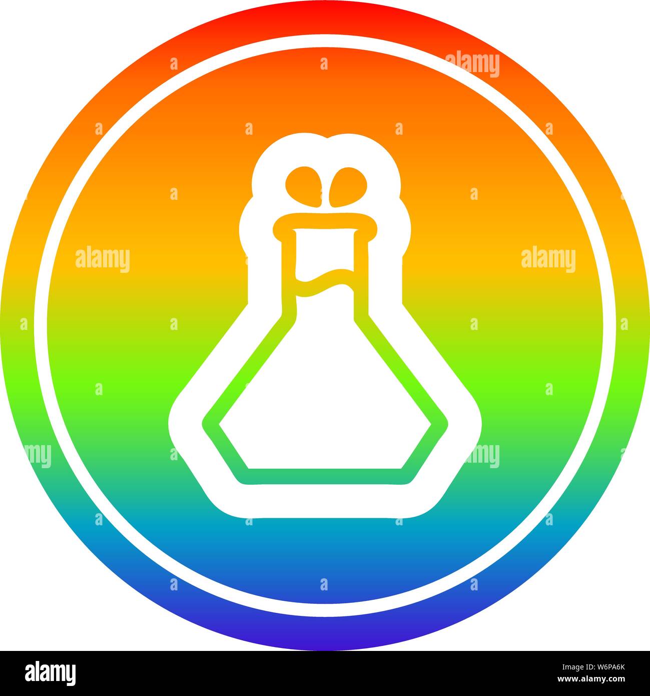 science experiment circular icon with rainbow gradient finish Stock ...