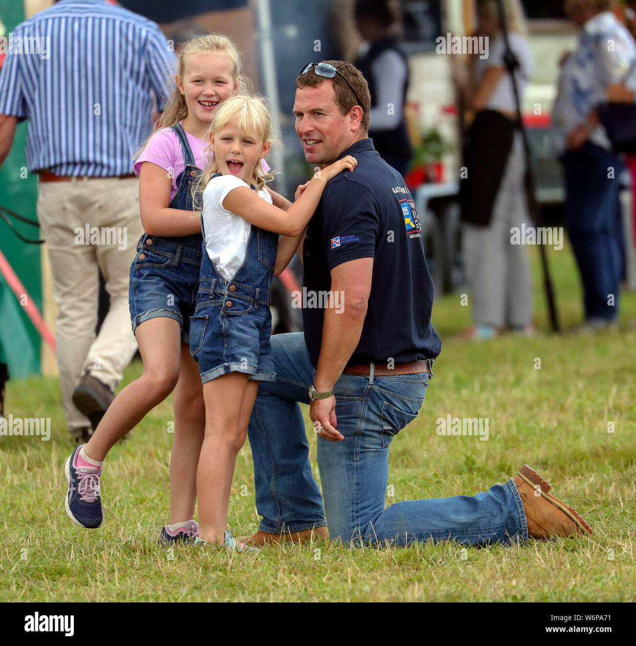 Peter Phillips with his children Savannah (left) and Isla during the ...